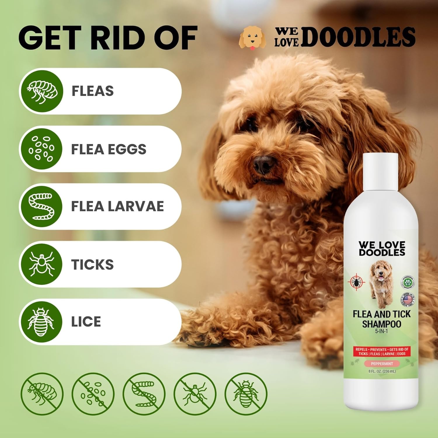 We Love Doodles Flea & Tick Dog Shampoo | 7-Day Protection