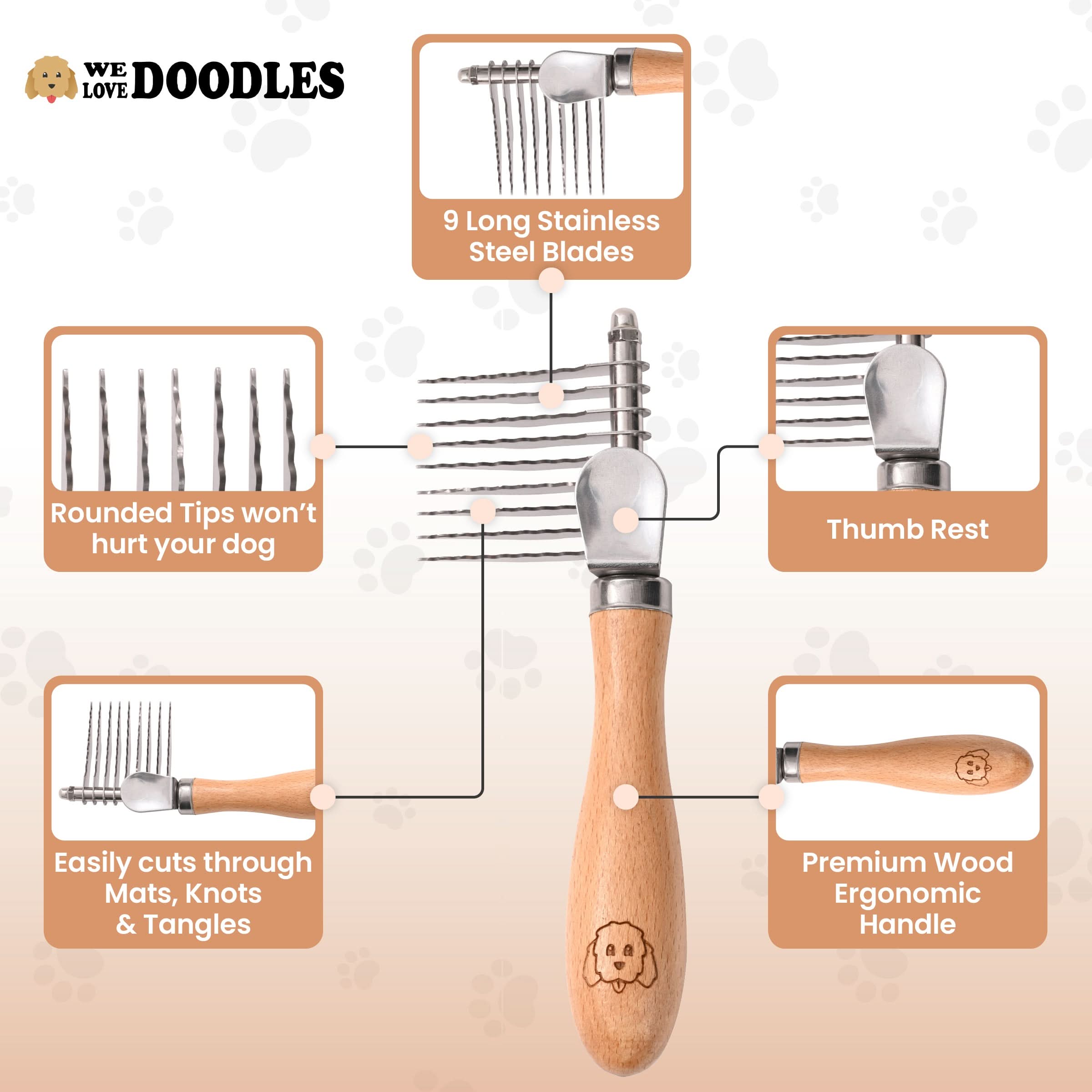 Dematting Rake for Dogs | Removes Mats & Tangles Painlessly – We Love ...