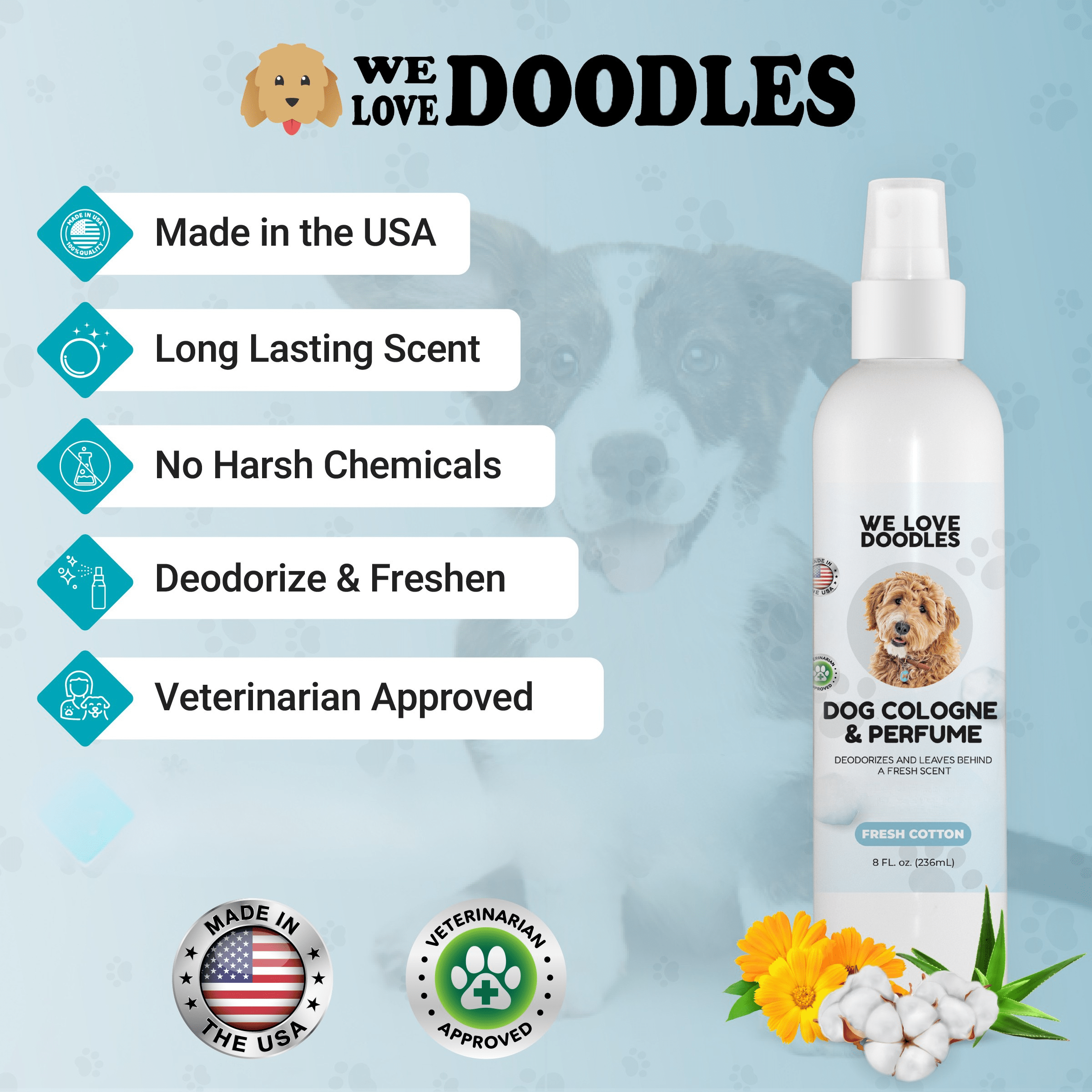 Dog Deodorizer Spray | Fresh Cotton Scent Eliminates Odors – We Love ...