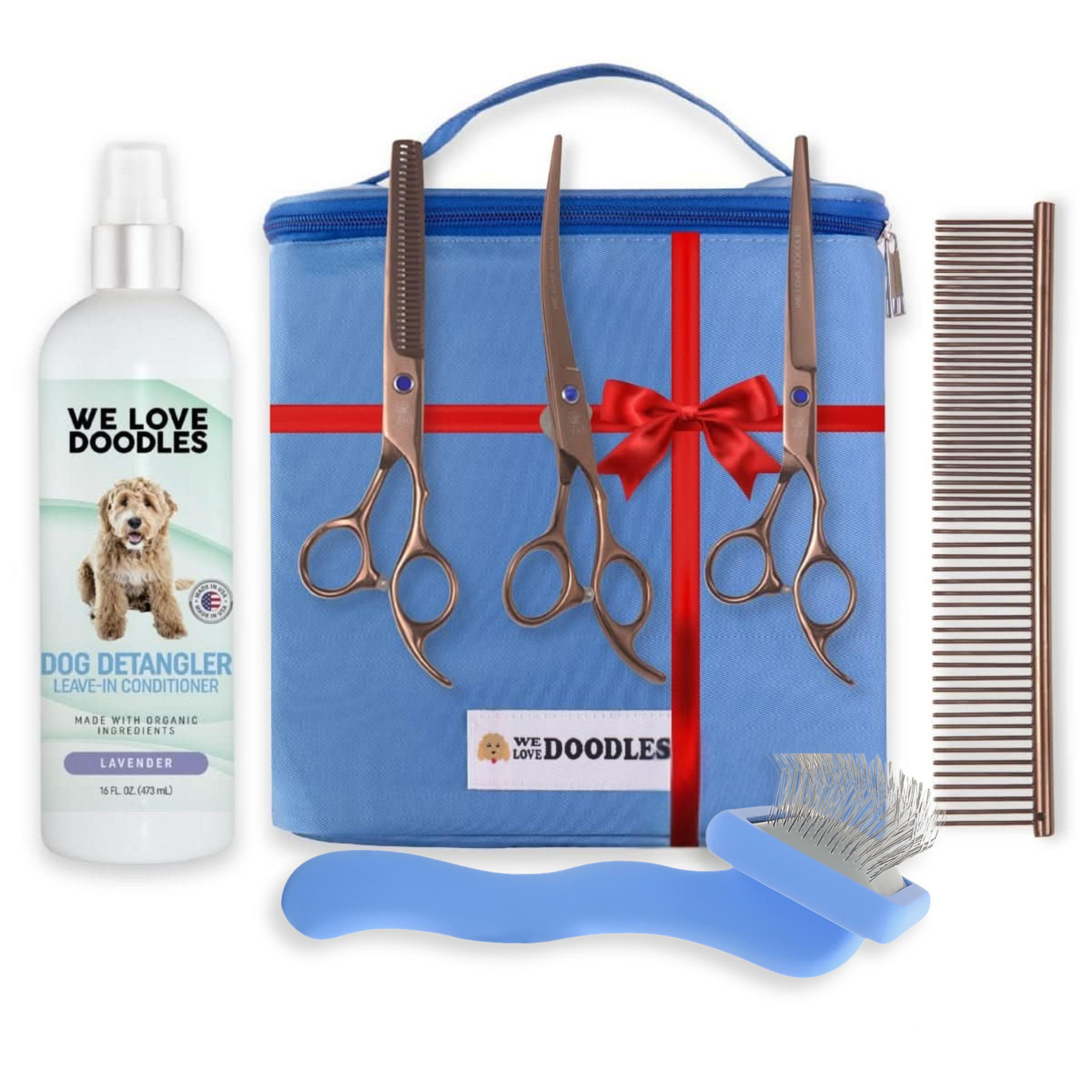Ultimate Dog Grooming Kit + Bag | Scissors, Brush & Detangler – We Love ...