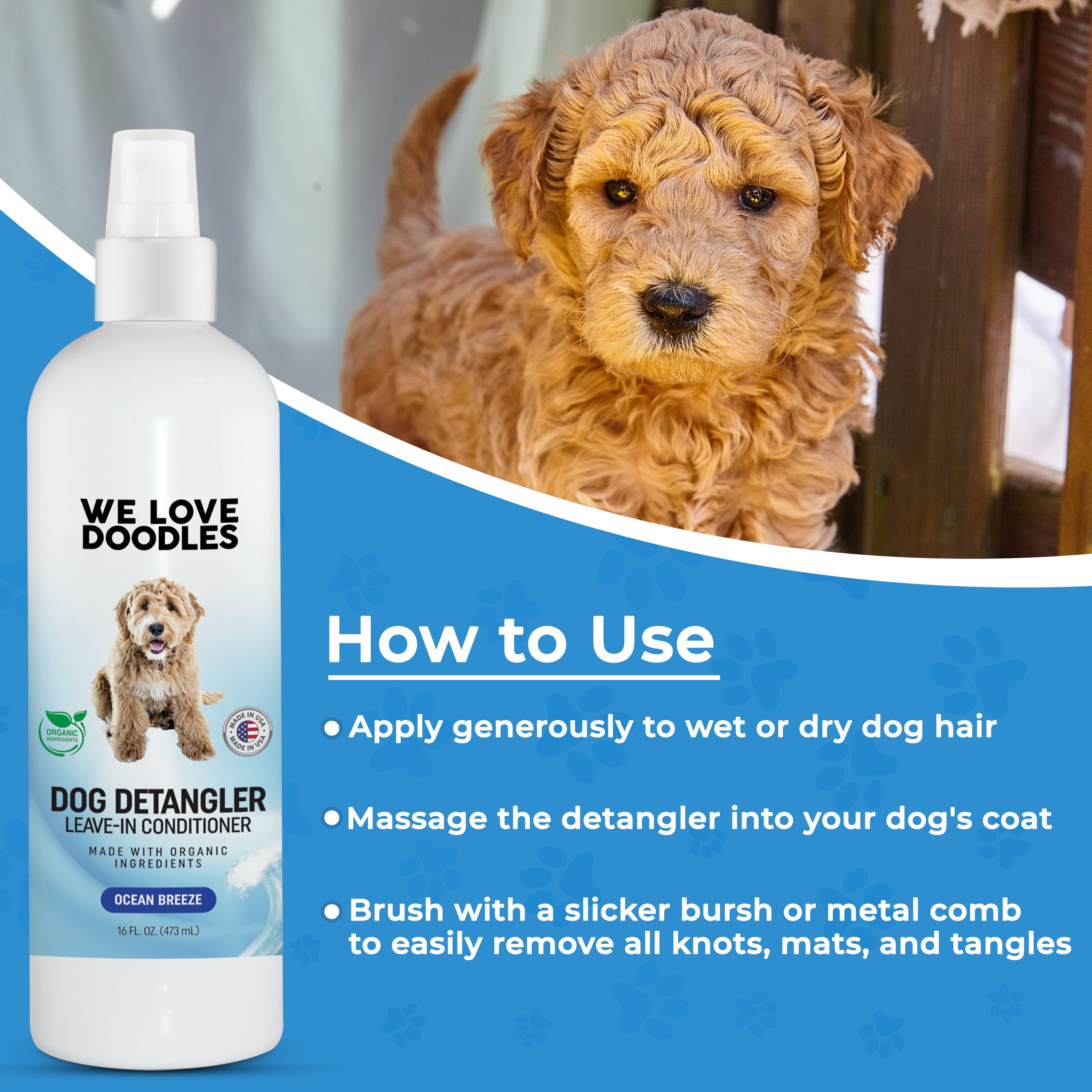 Dog Detangler Spray (Ocean Breeze Scent) – We Love Doodles